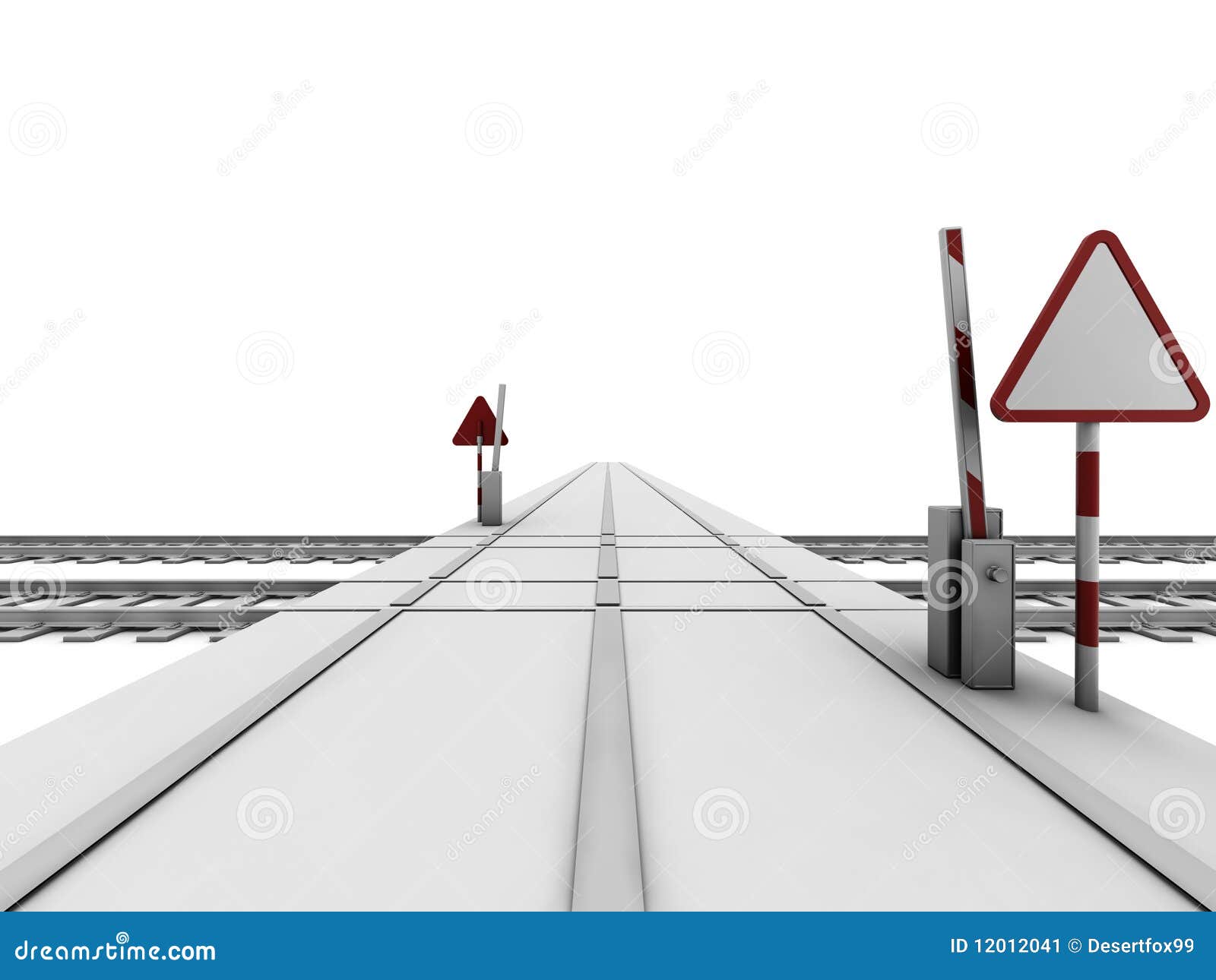 Opened railway crossroad stock illustration. Illustration of railroad ...
