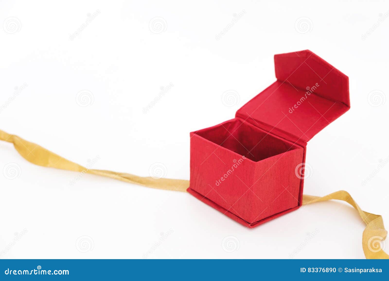 Opened Red Box, Isolated on White Background Stock Photo - Image of ...