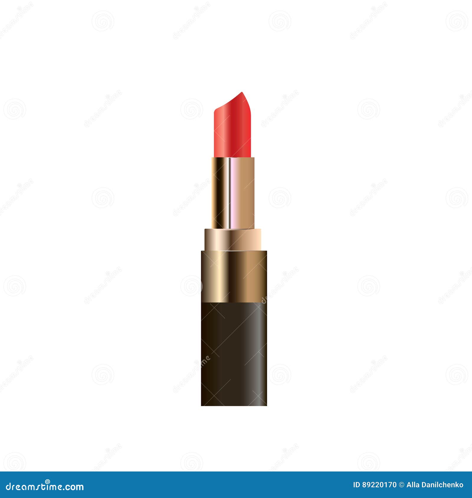 Opened Red Lipstick Isolated Stock Vector - Illustration of lipstick ...