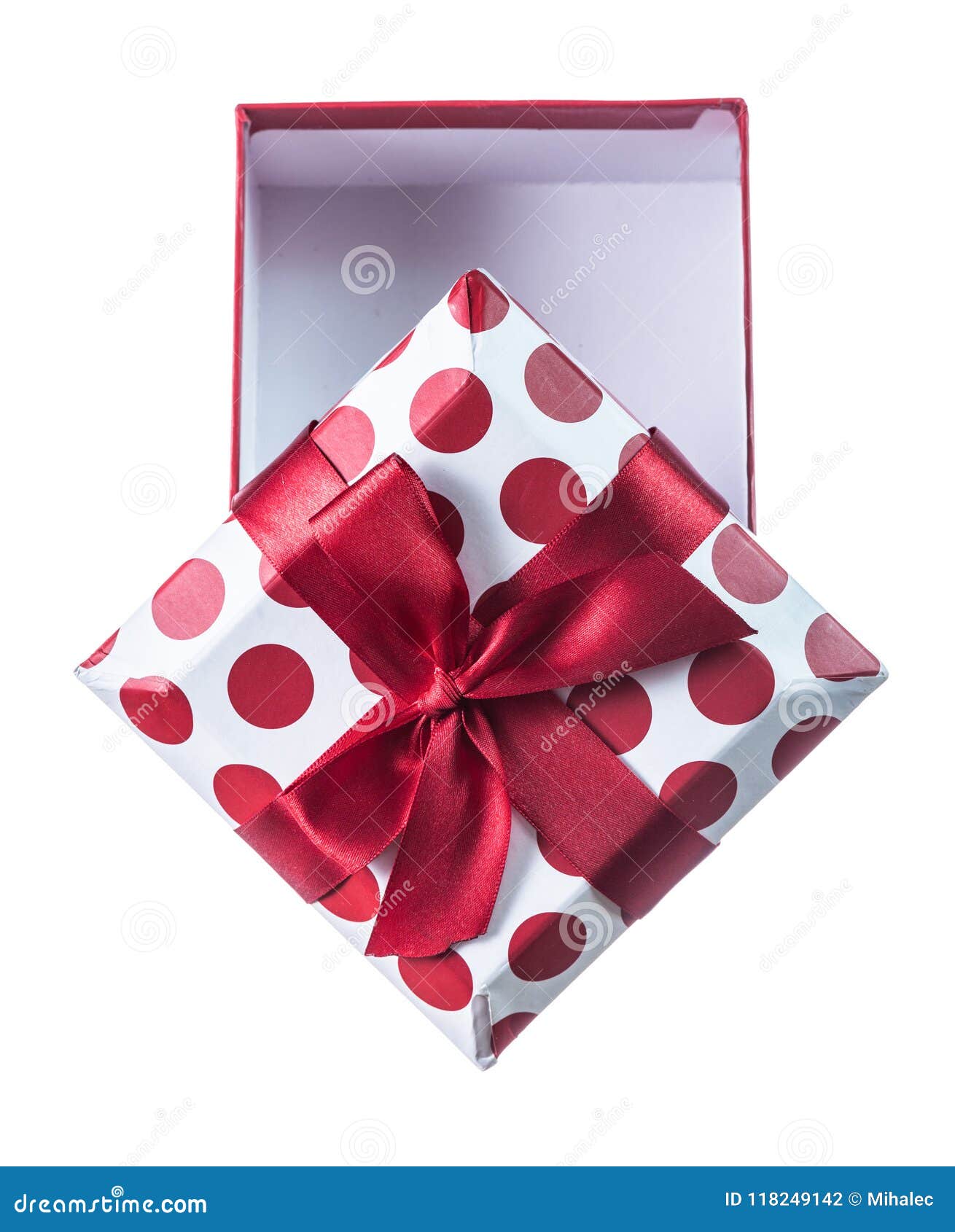 Opened Red Present Box Isolated on White Stock Photo - Image of ...