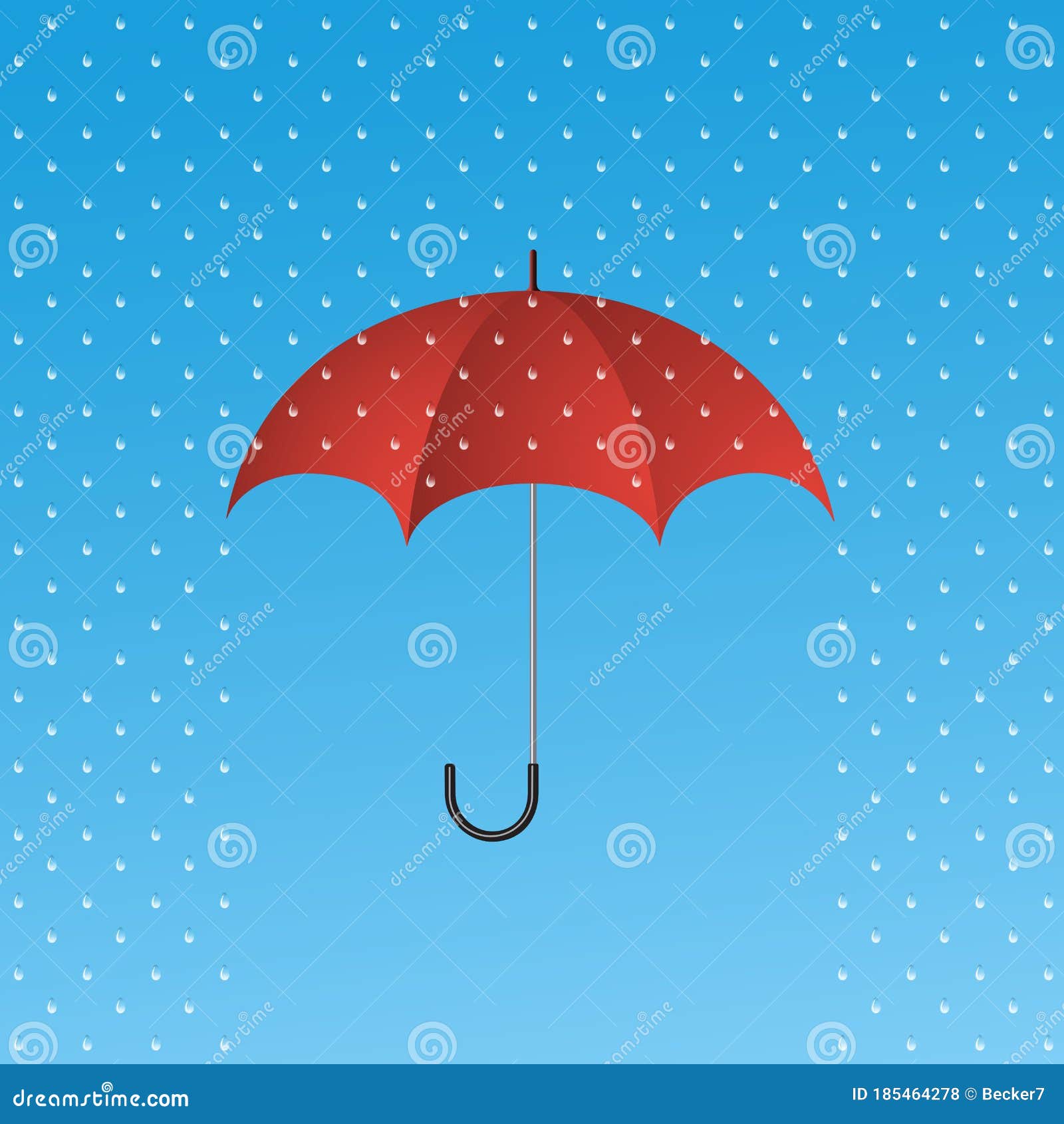 Opened Red Umbrella Protecting from Rain. Protection Symbol Stock ...