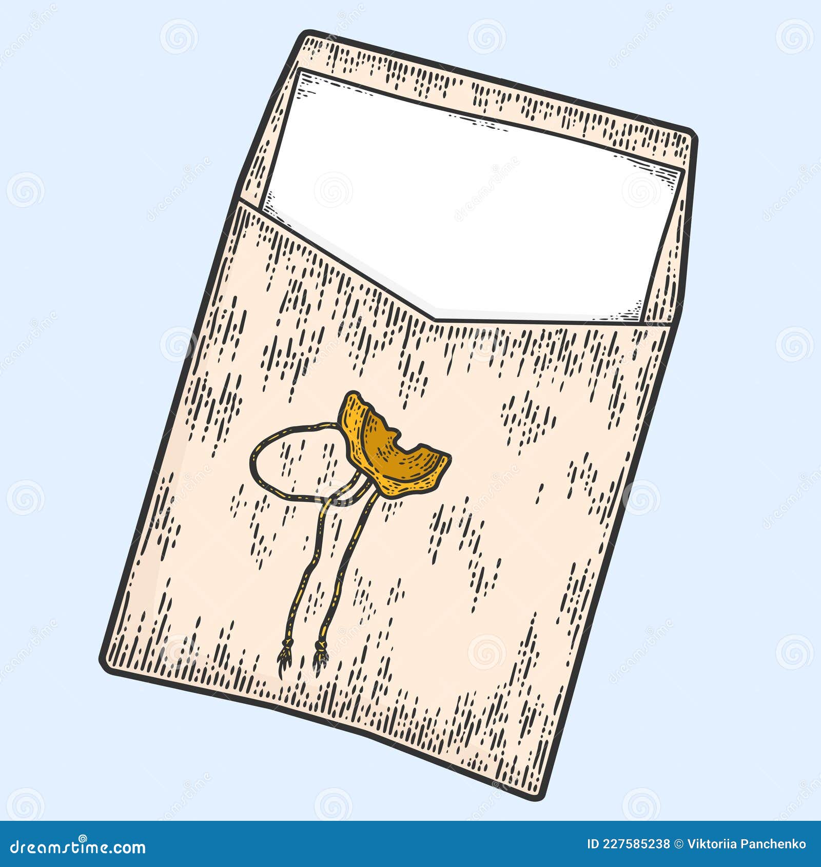 Opened Retro Envelope with Blank Sheet of Paper. Sketch Scratch Board ...