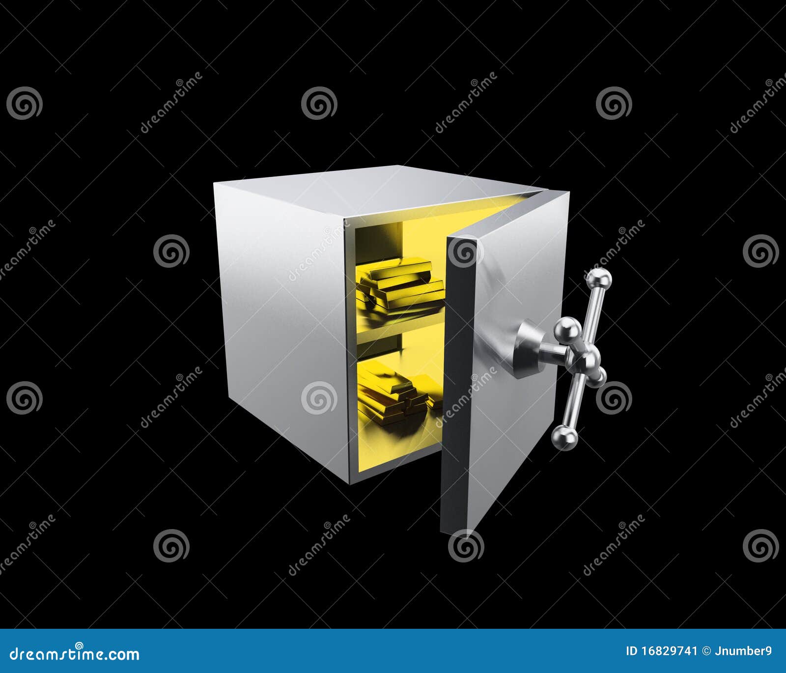Opened Safe with Gold Ingots Stock Illustration - Illustration of ...