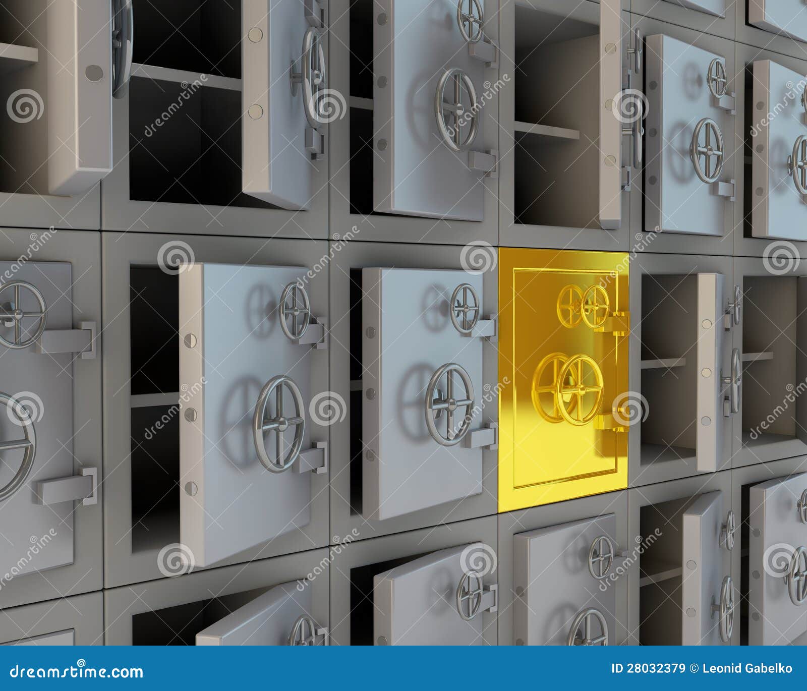 Opened safes stock illustration. Illustration of gold - 28032379