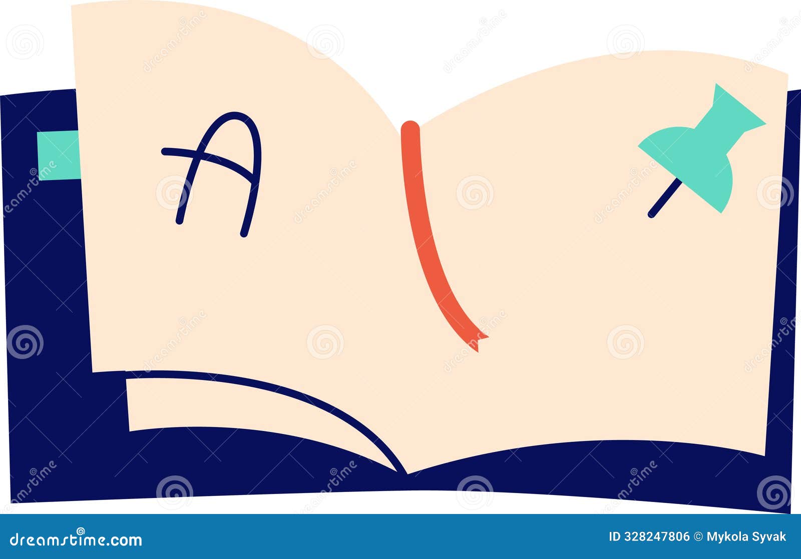 Opened School Book stock illustration. Illustration of study - 328247806