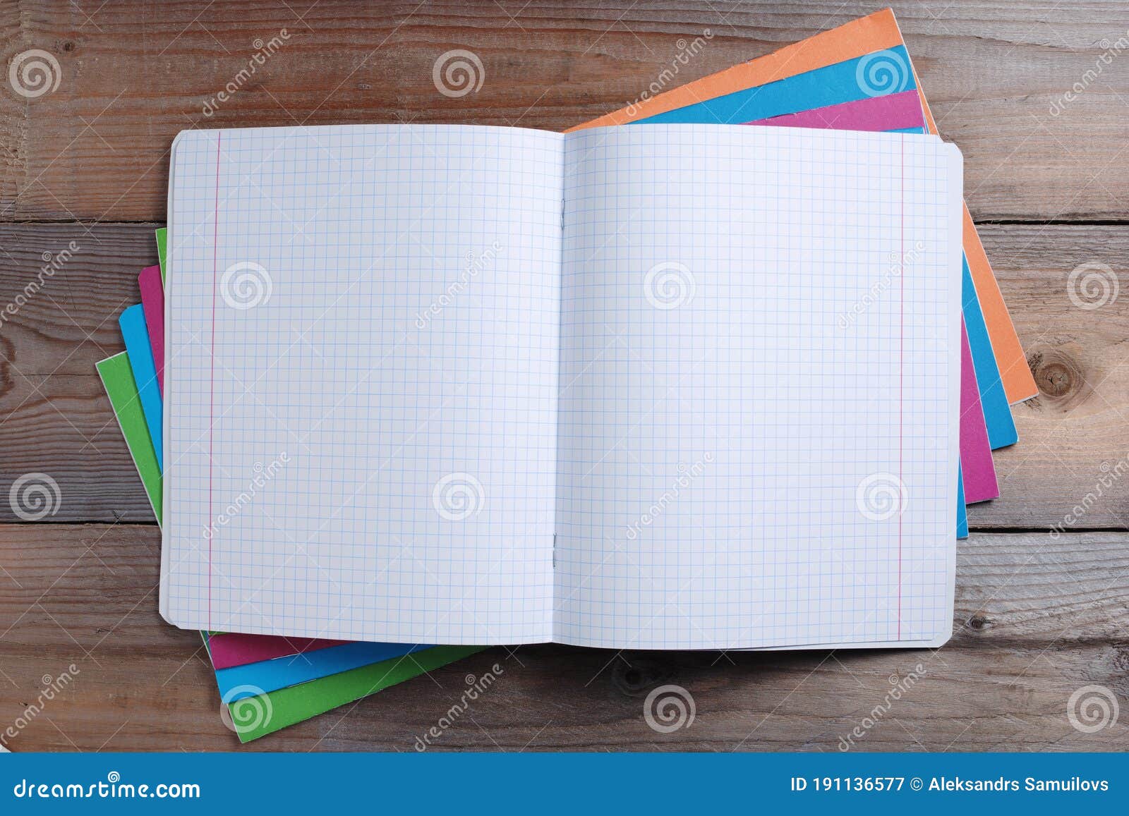 Opened school notebook stock image. Image of write, empty - 191136577