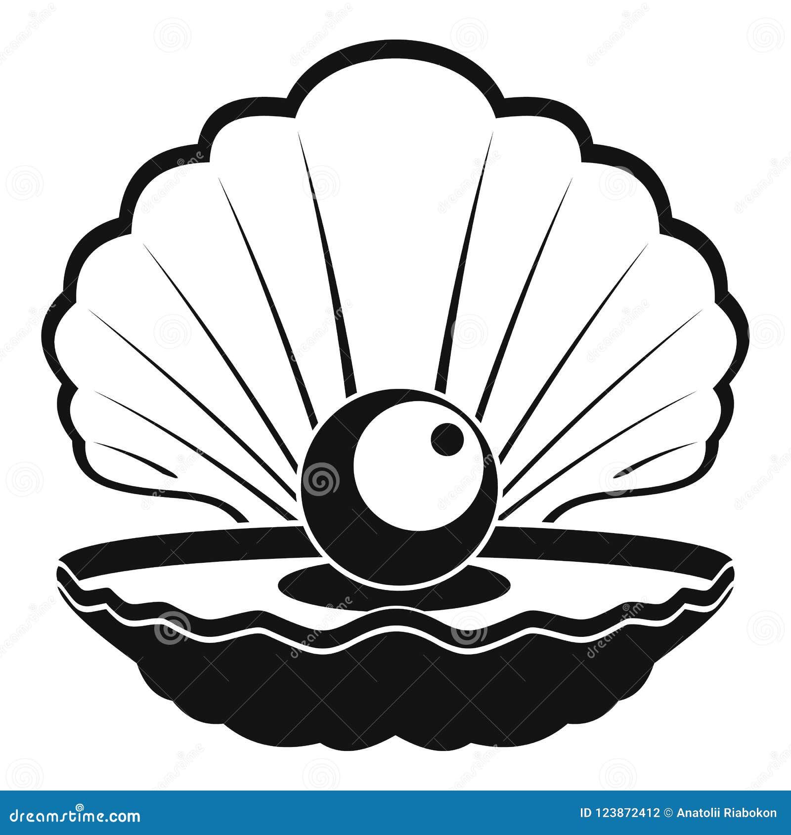 Opened Shell Icon, Simple Style Stock Illustration - Illustration of ...