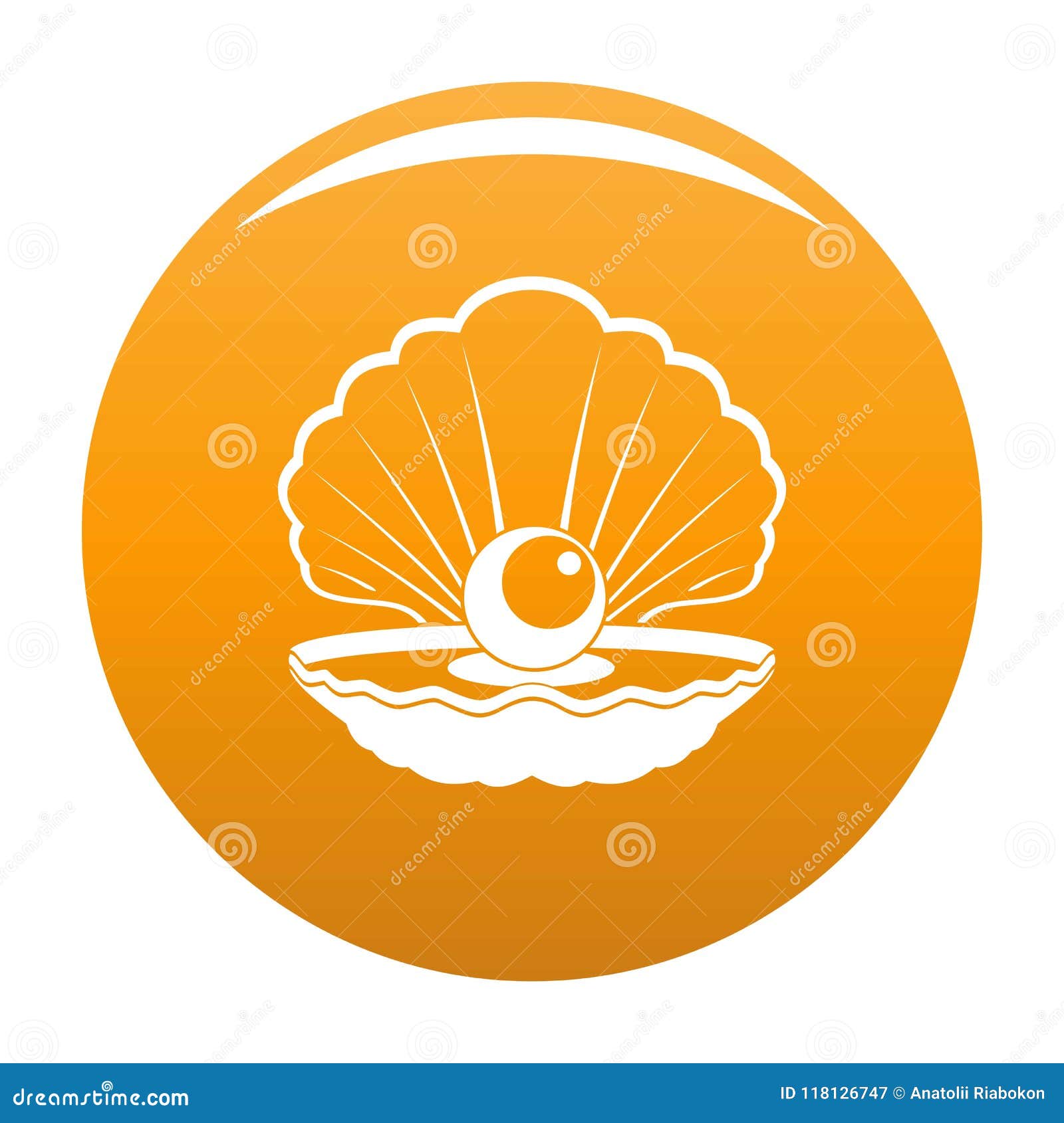 Opened Shell Icon Vector Orange Stock Vector - Illustration of mollusks ...
