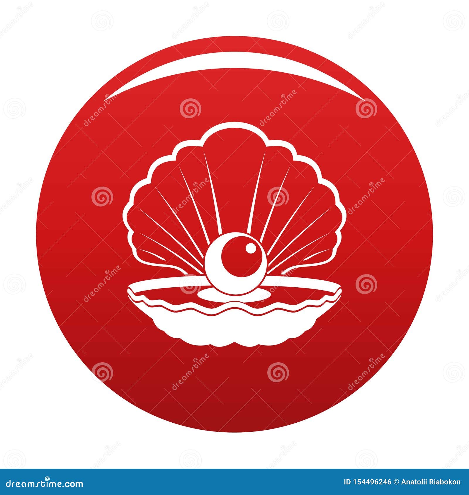 Opened Shell Icon Vector Red Stock Vector - Illustration of food, wild ...