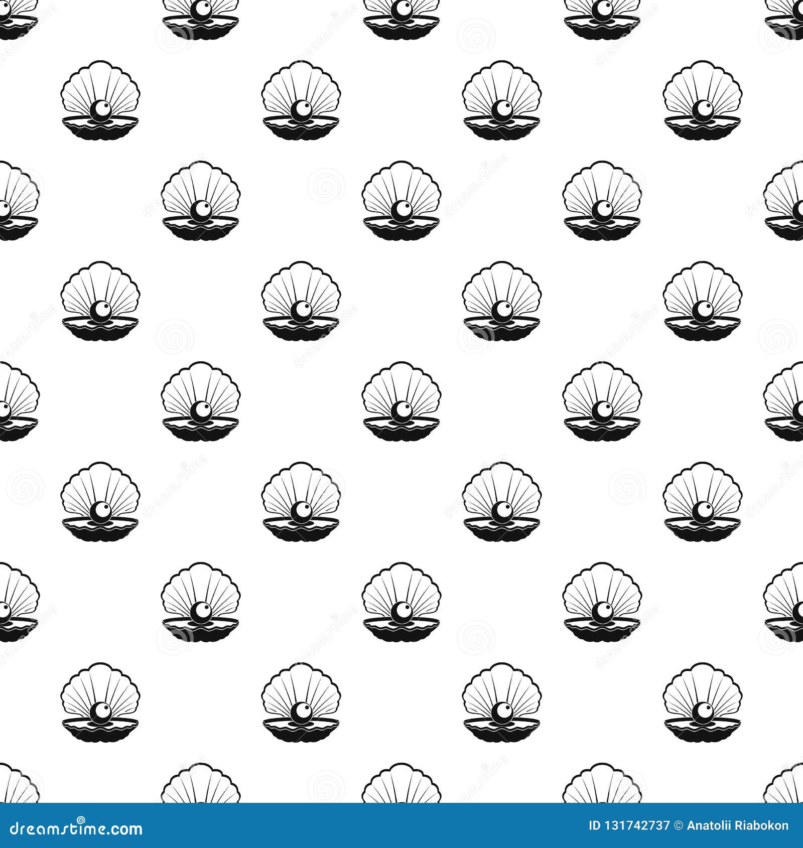 Opened Shell Pattern Seamless Vector Stock Vector - Illustration of ...