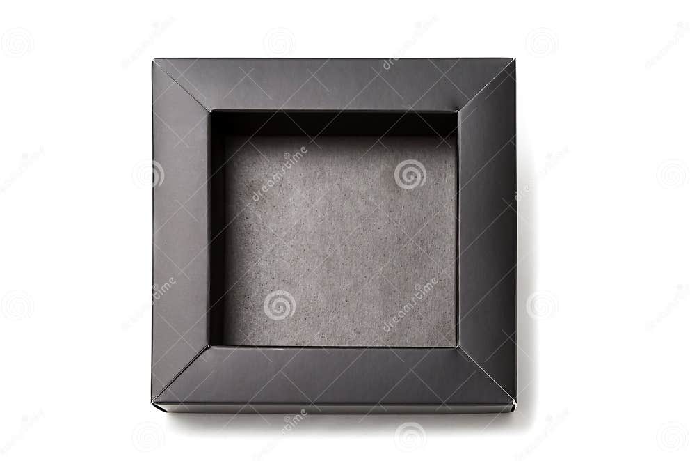 Opened Small Black Box. Its Empty Inside and Made from Cardboard Stock ...