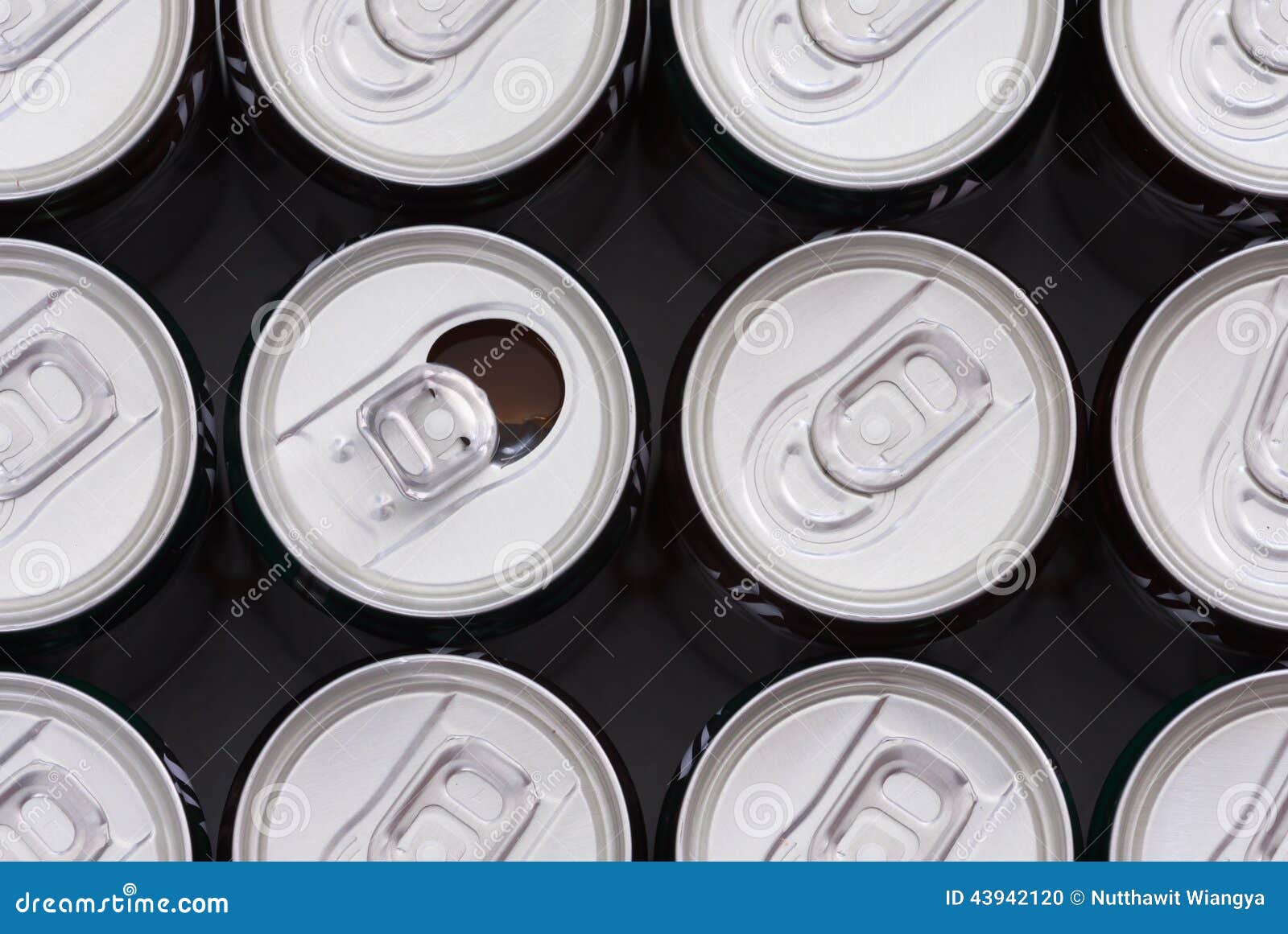 Opened soft drink cans stock photo. Image of metallic - 43942120
