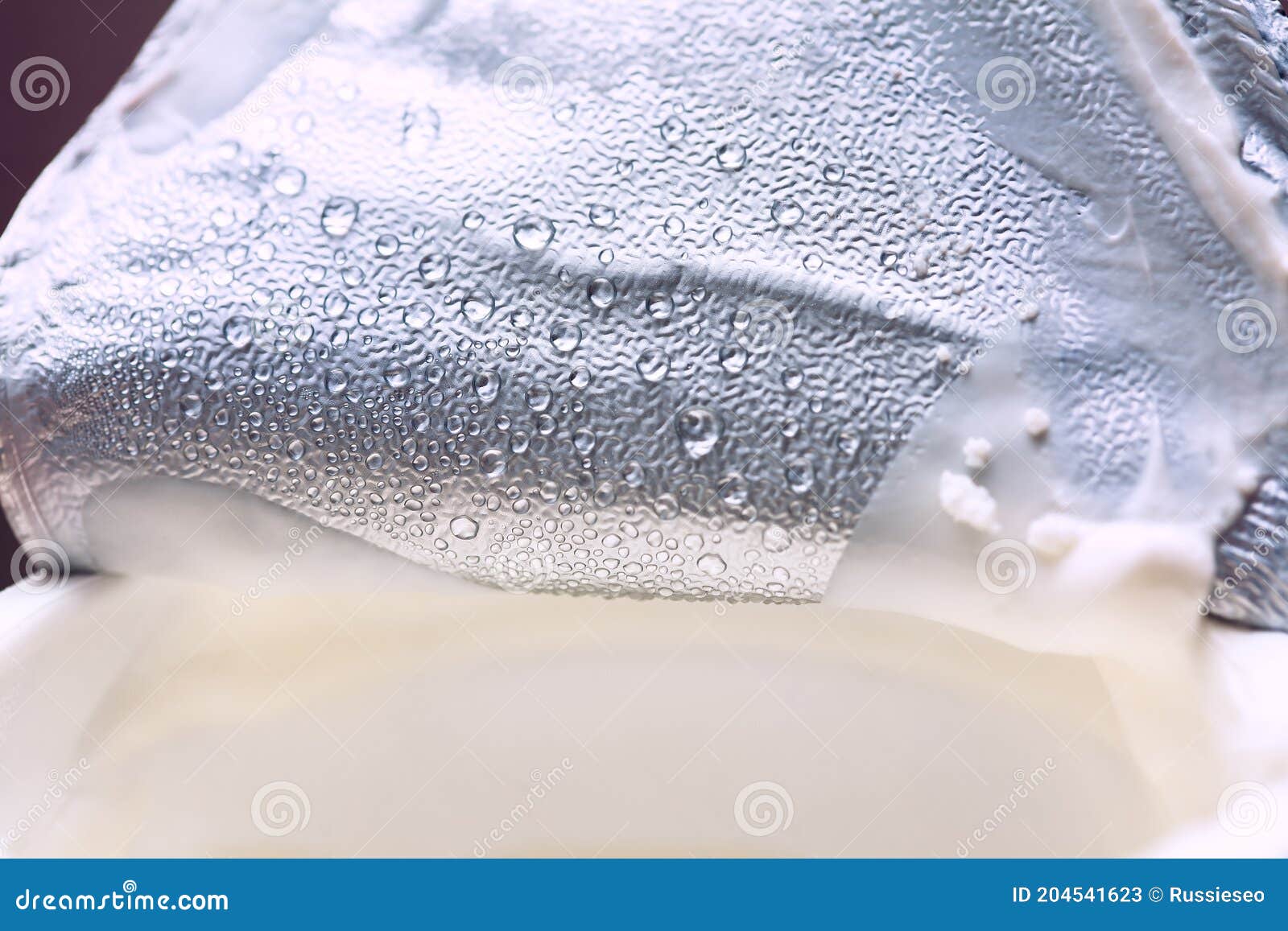 Opened Sour Cream Packaging Stock Image - Image of glittering, opened ...