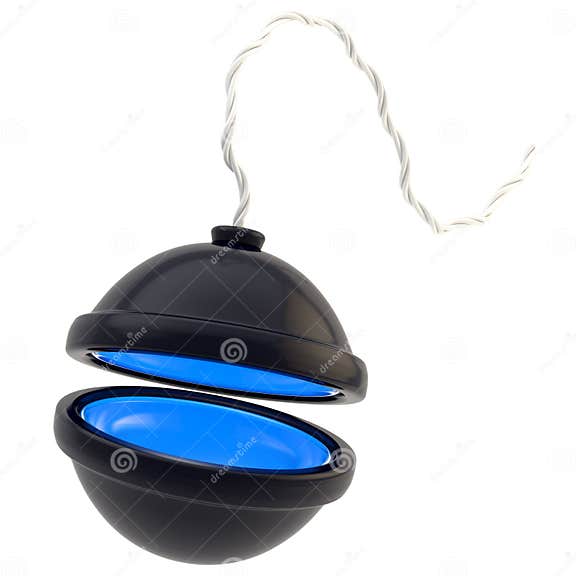 Opened Spherical Bomb Isolated Stock Illustration - Illustration of ...