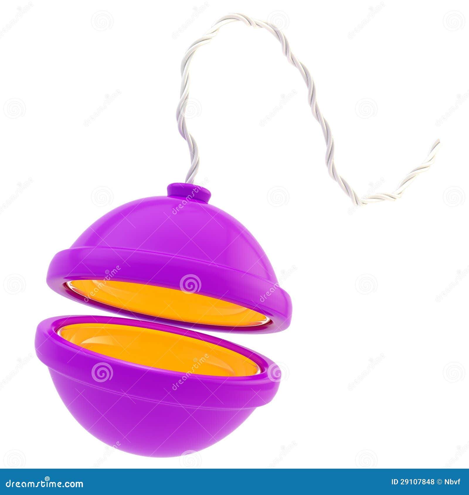 Opened Spherical Bomb Isolated Stock Illustration - Illustration of ...