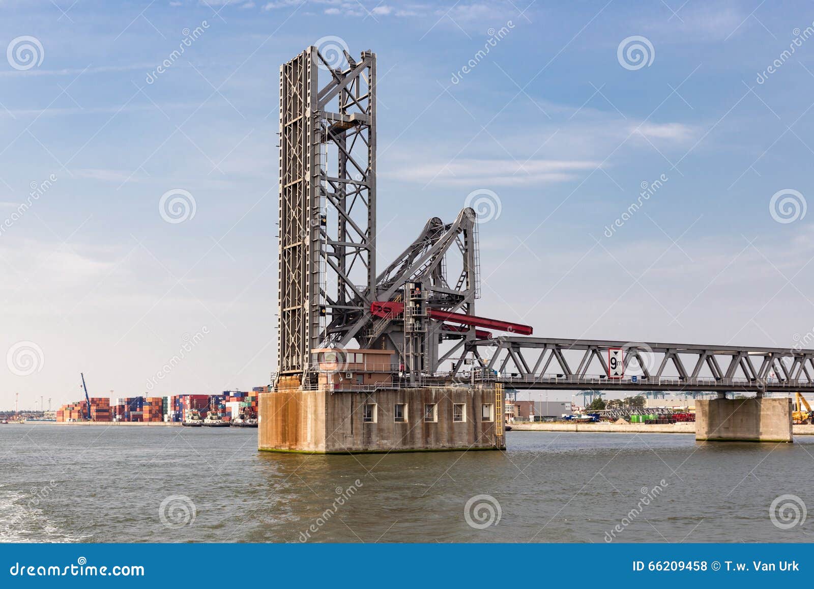 Opened Steel Bridge in the Harbor of Antwerp, Belgium Editorial Stock ...