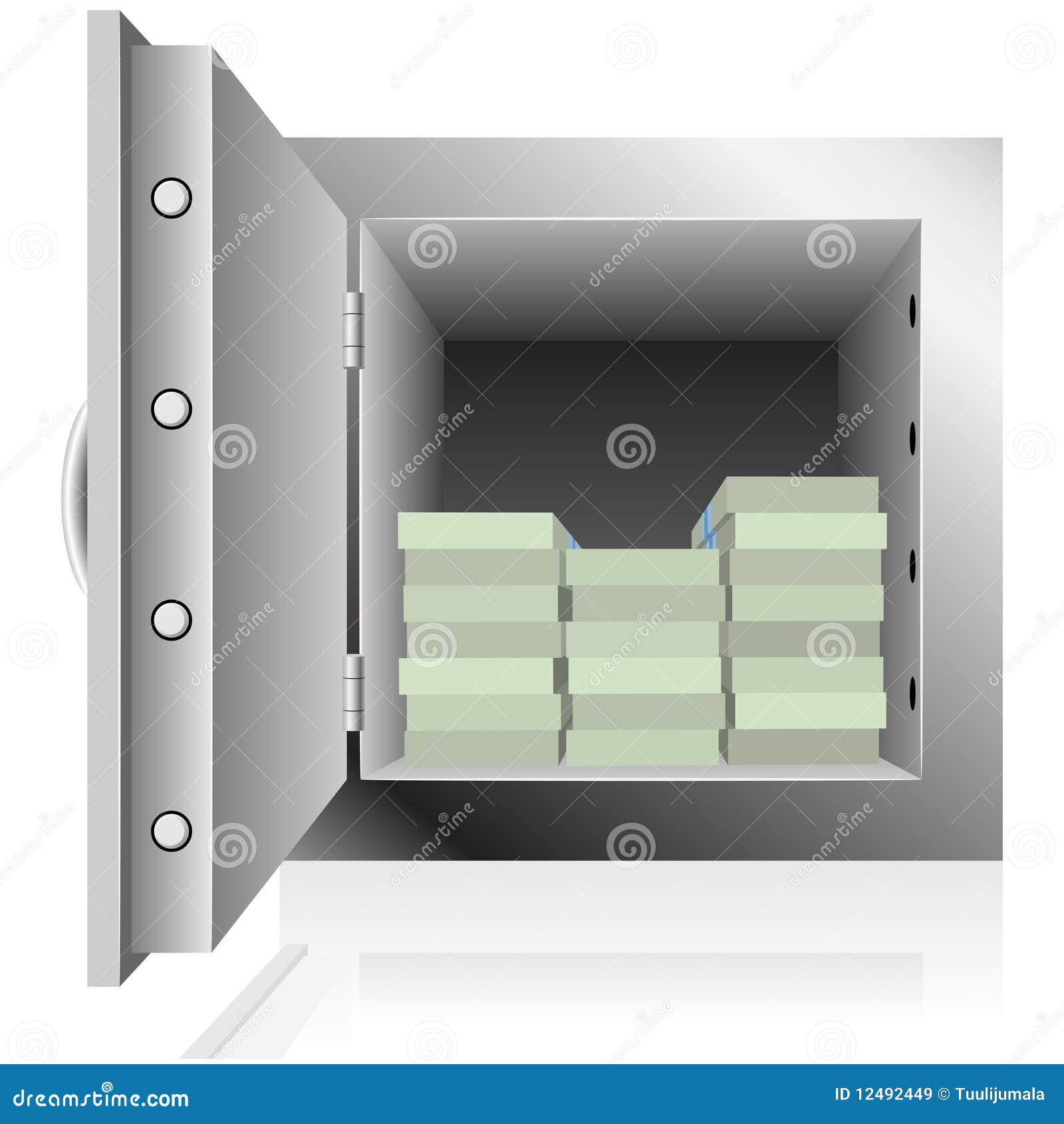 Opened steel safe stock vector. Illustration of opened - 12492449