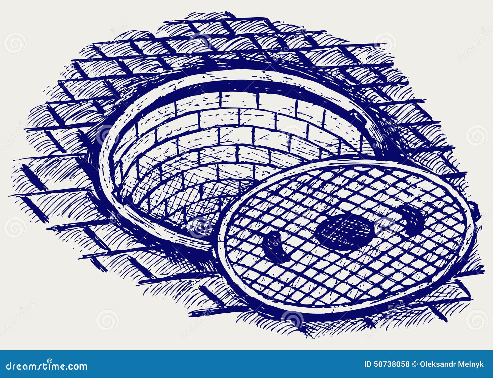 Opened Street Manhole. Realistic Illustration Cartoon Vector ...