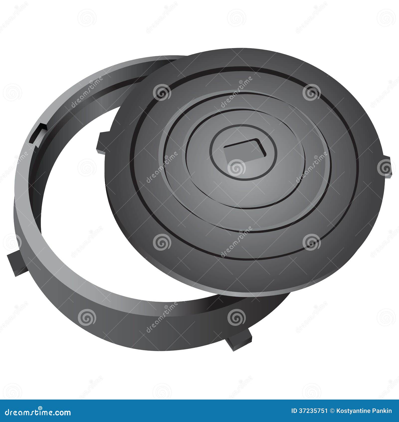 Opened Street Manhole. Realistic Illustration Cartoon Vector ...