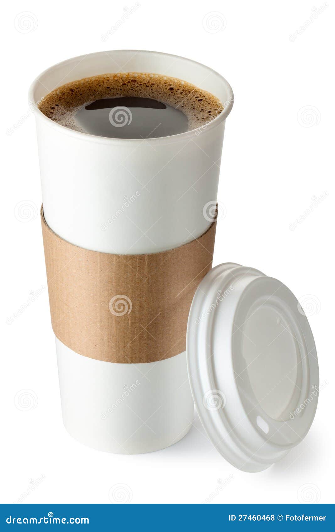 Opened Take-out Coffee with Cup Holder Stock Photo - Image of latte ...