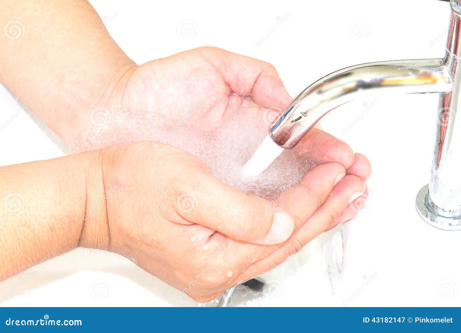 Opened Tap Water and Washing Hand Stock Image - Image of freshness ...