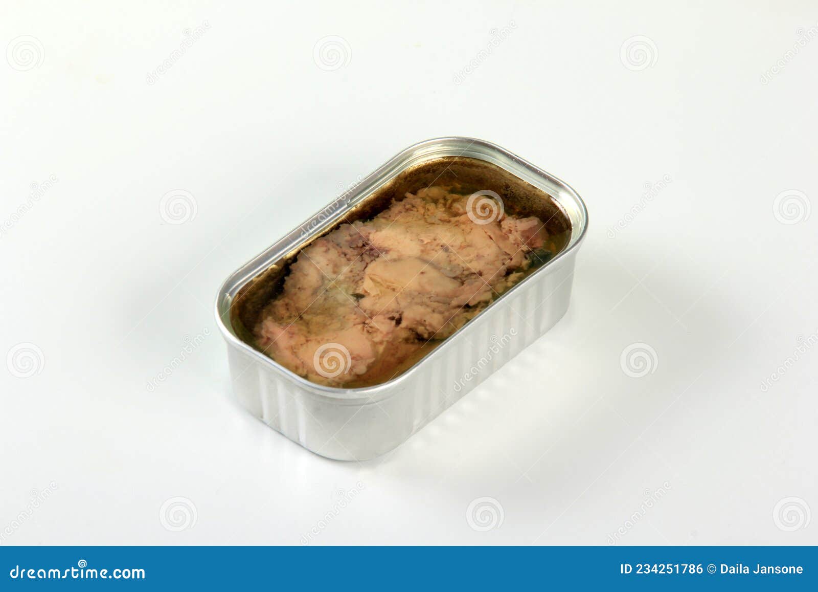 Opened Tin Can with Cod Liver on a White Background Stock Photo - Image ...