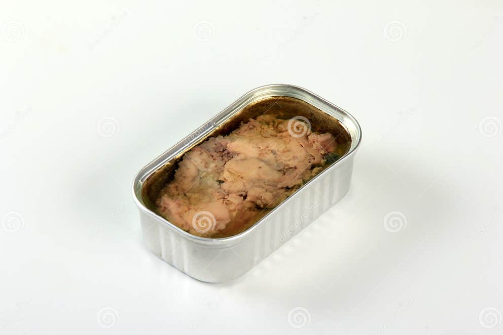 Opened Tin Can with Cod Liver on a White Background Stock Photo - Image ...