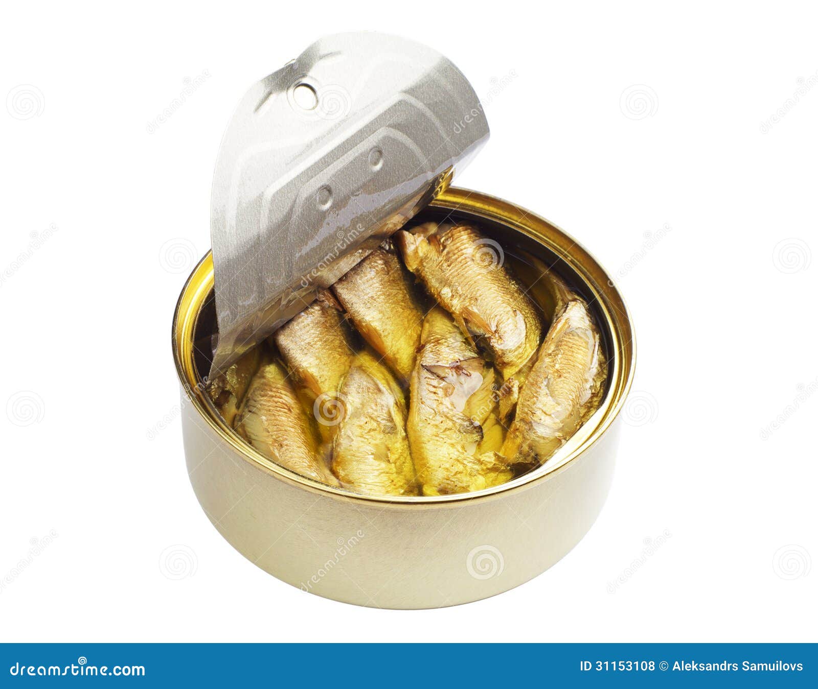 Opened tin can with fish stock photo. Image of gourmet - 31153108