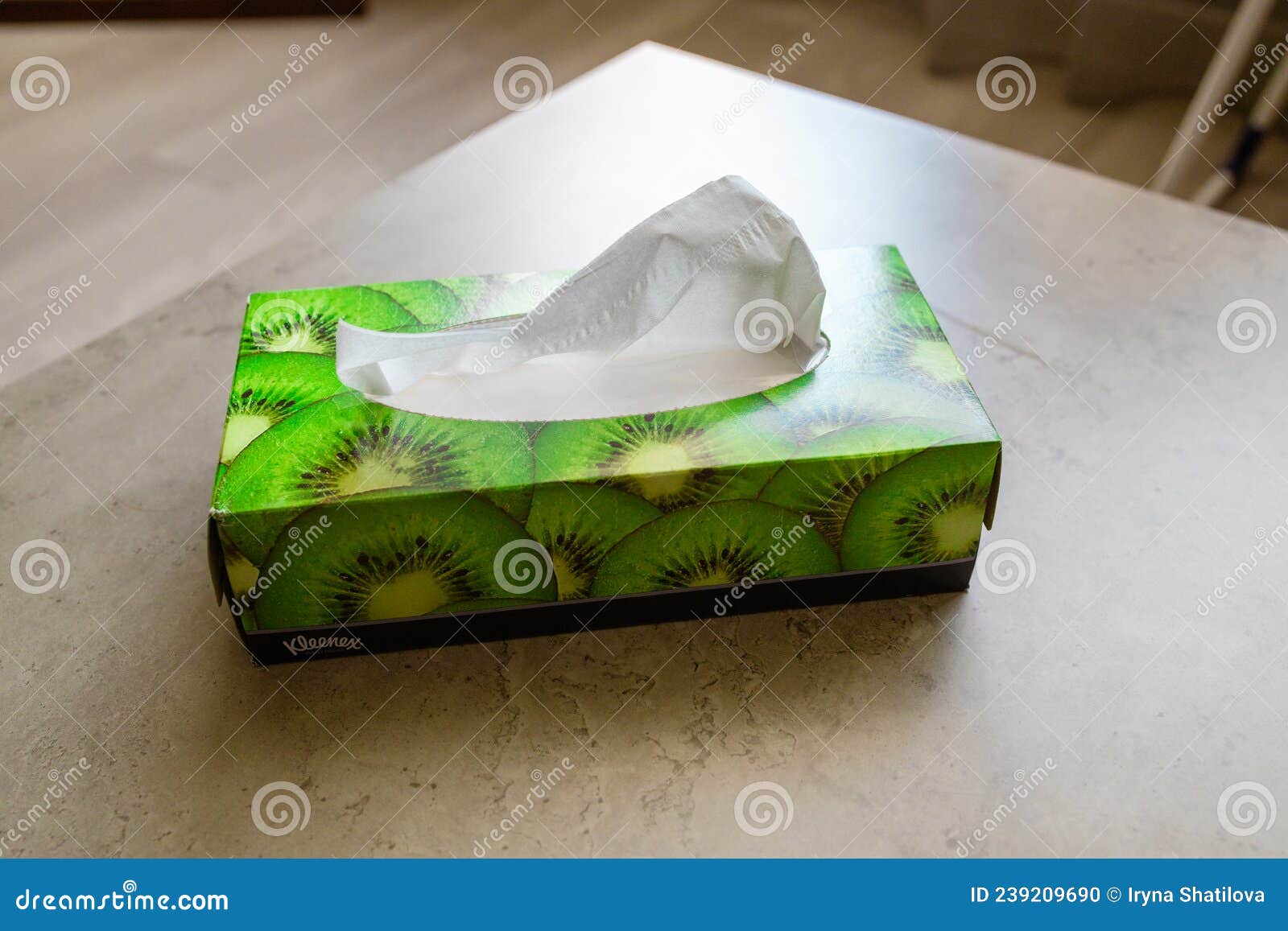 Opened Tissue Box on Grey Table Background Stock Photo - Image of ...