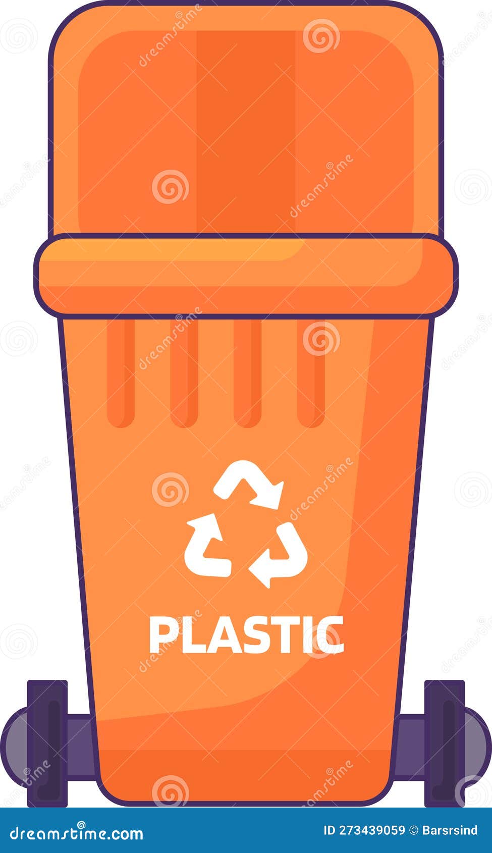 Opened Transportable Plastic Waste Container Stock Vector ...