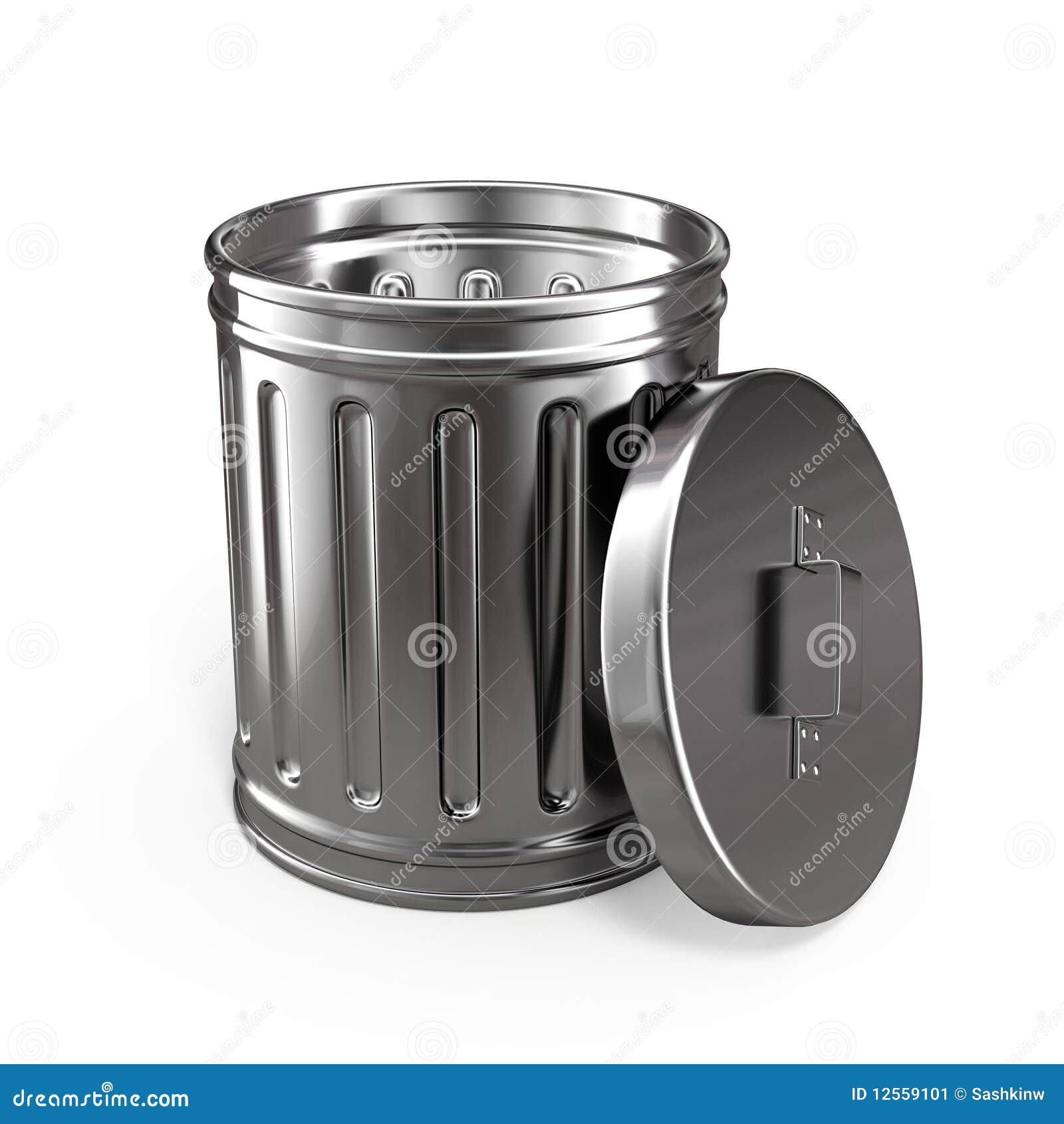 Opened Trash Bin Icon For Garbage And Rubbish. Isolated Illustration Of ...