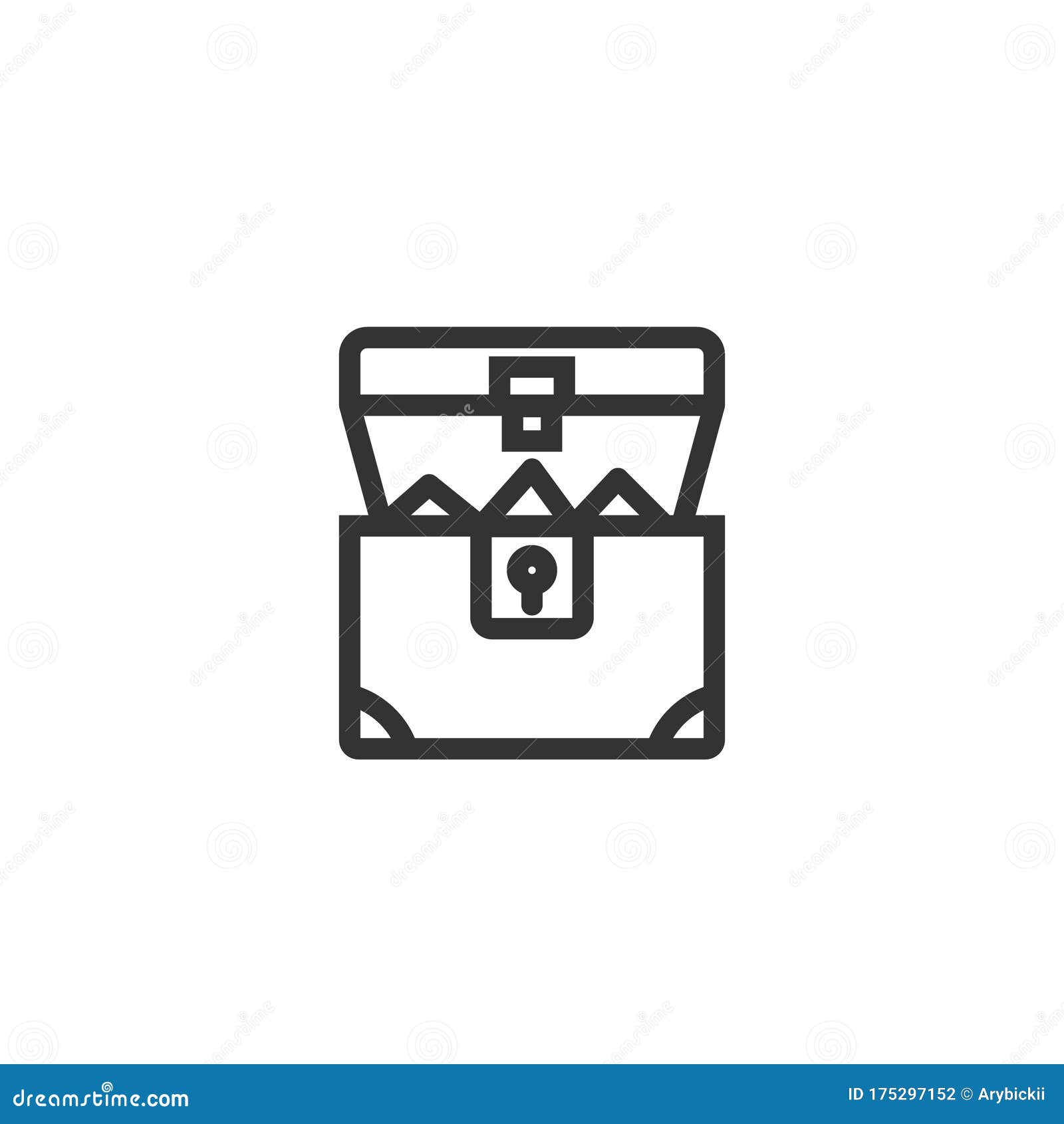 Opened Treasure Chest Outline Icon. Vector Stock Vector - Illustration ...
