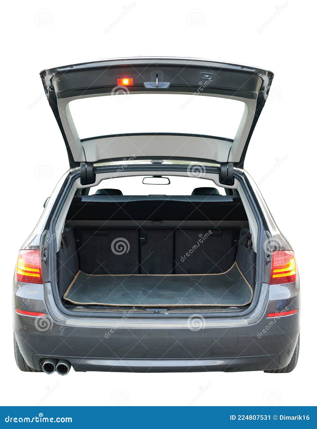 Opened trunk of modern car stock image. Image of baggage - 224807531