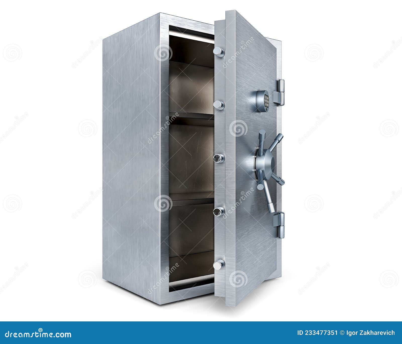 Opened Up Empty Steel Safe Isolated on White Background, Stock ...