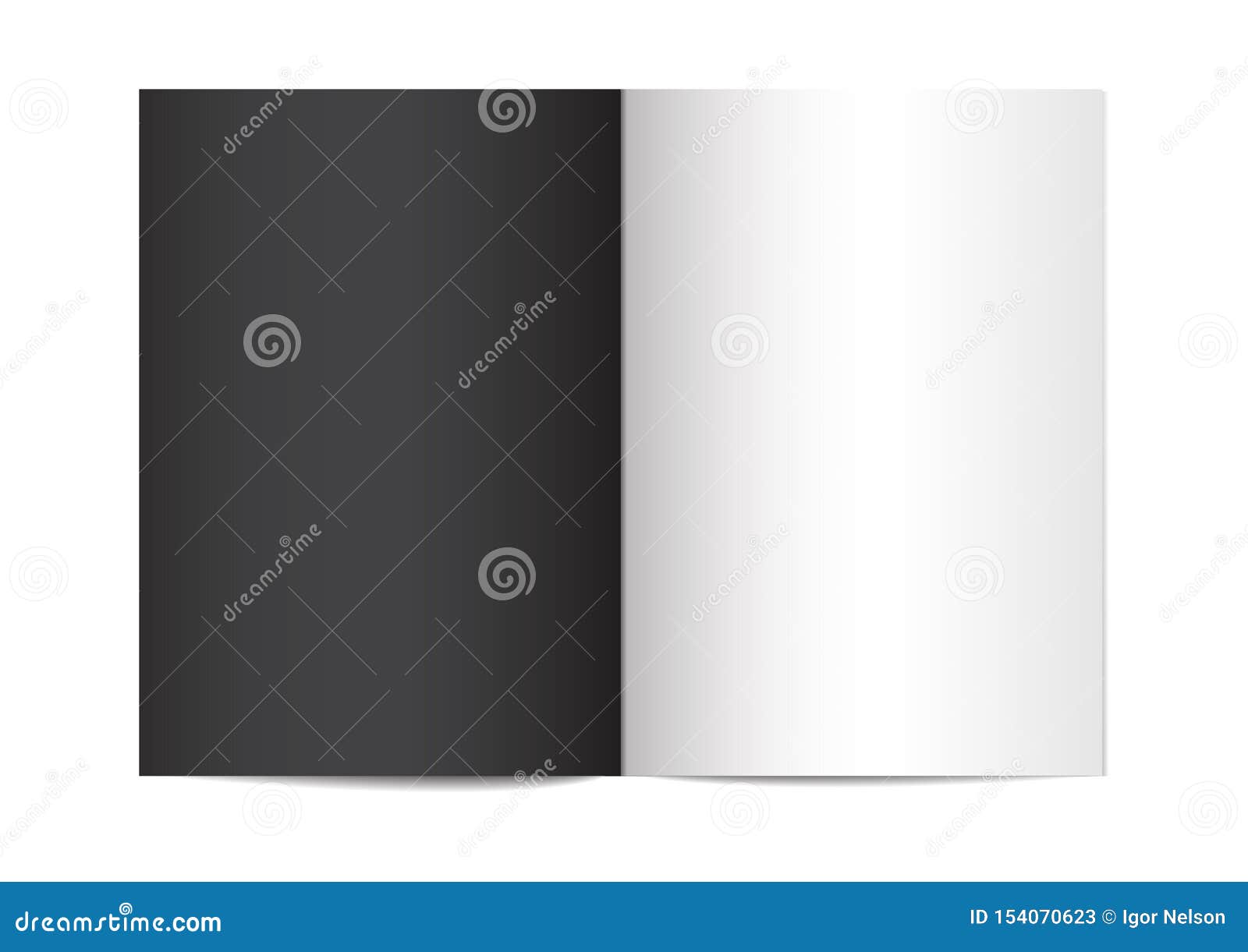 Opened Vertical Magazine, Brochure or Notebook Template on White ...