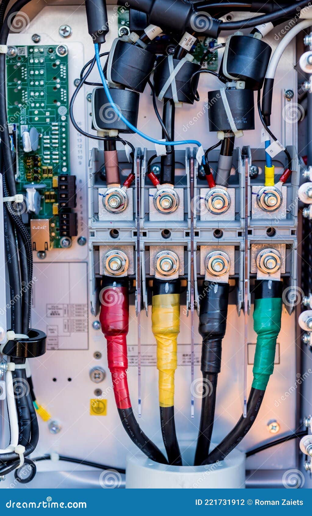 Opened Voltage Inverter at the Back Side of Solar Panel Stock Photo ...