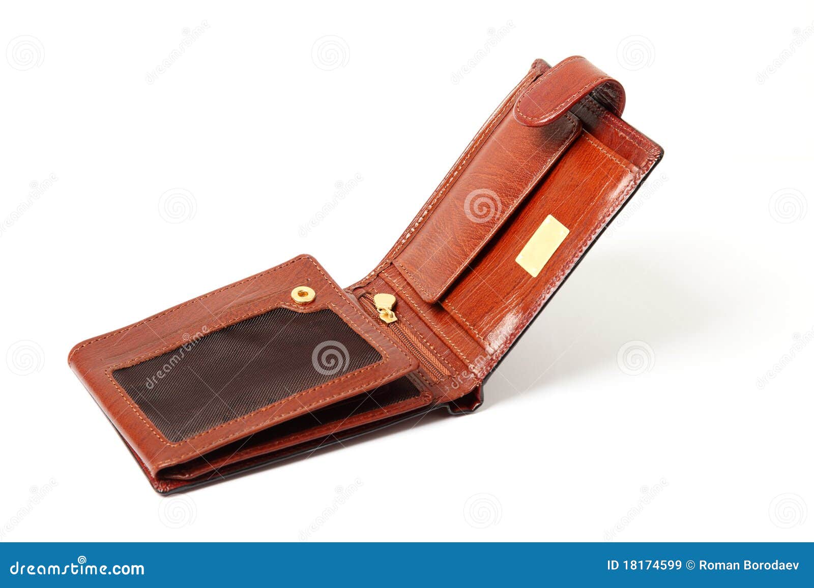 Opened Wallet Isolated on White. Stock Image - Image of expensive ...