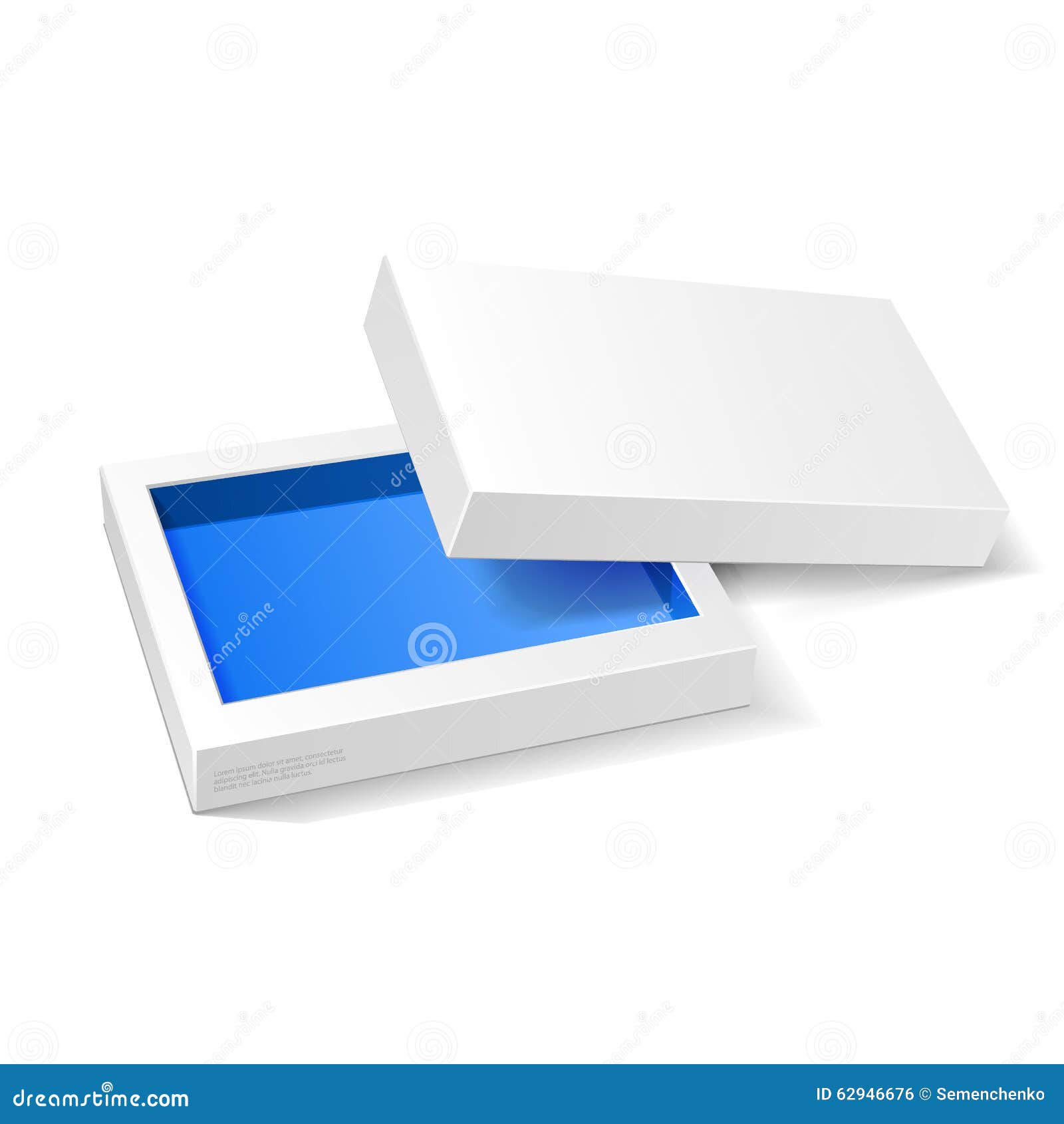 Blue Cardboard Food Packaging On White Background 3d Render Stock Image ...