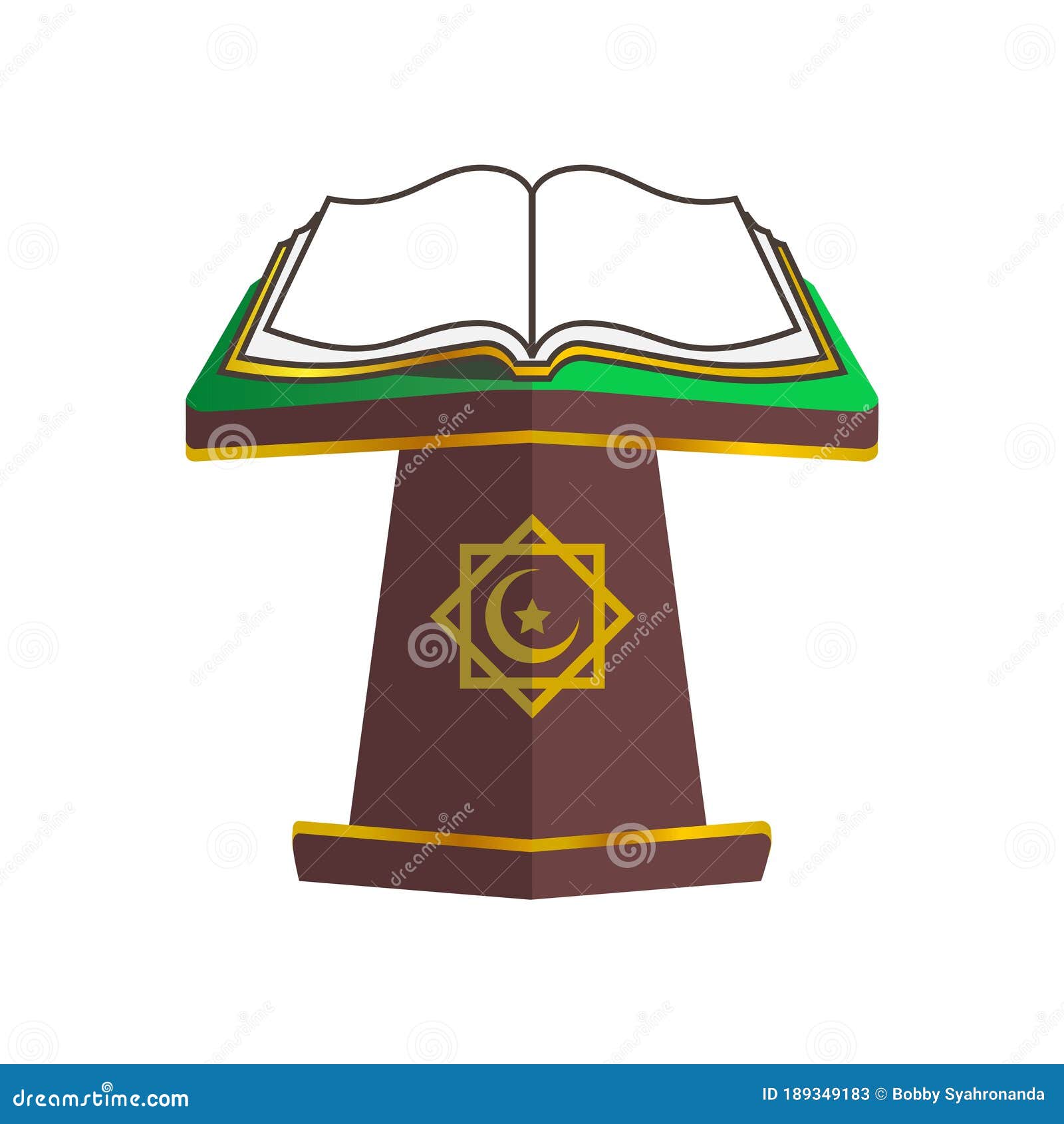 Opened White Book on Podium with Gradient Style Illustration. Stock ...