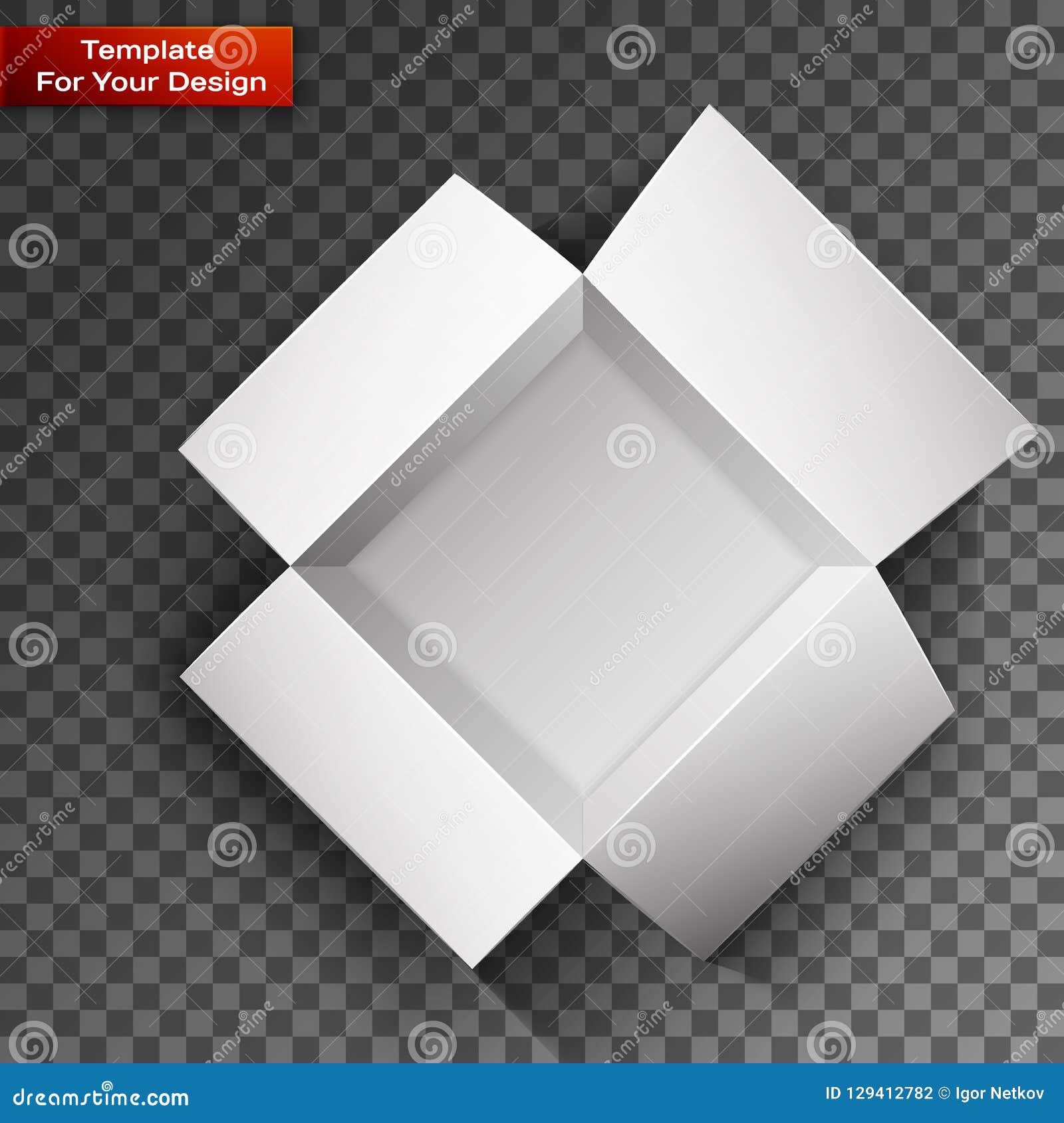 Opened White Box stock vector. Illustration of background - 129412782