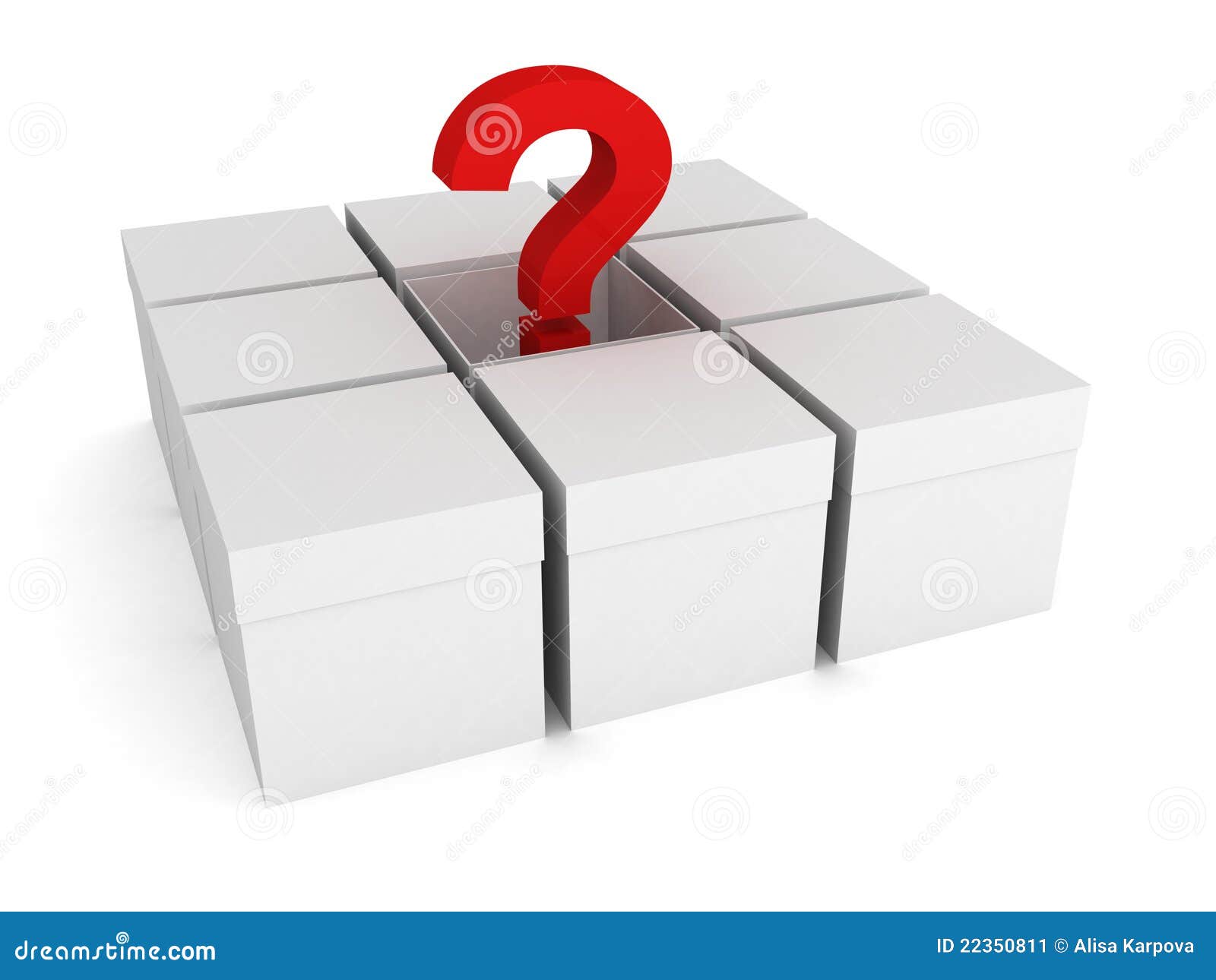 Opened White Box with Red Question. Stock Illustration - Illustration ...