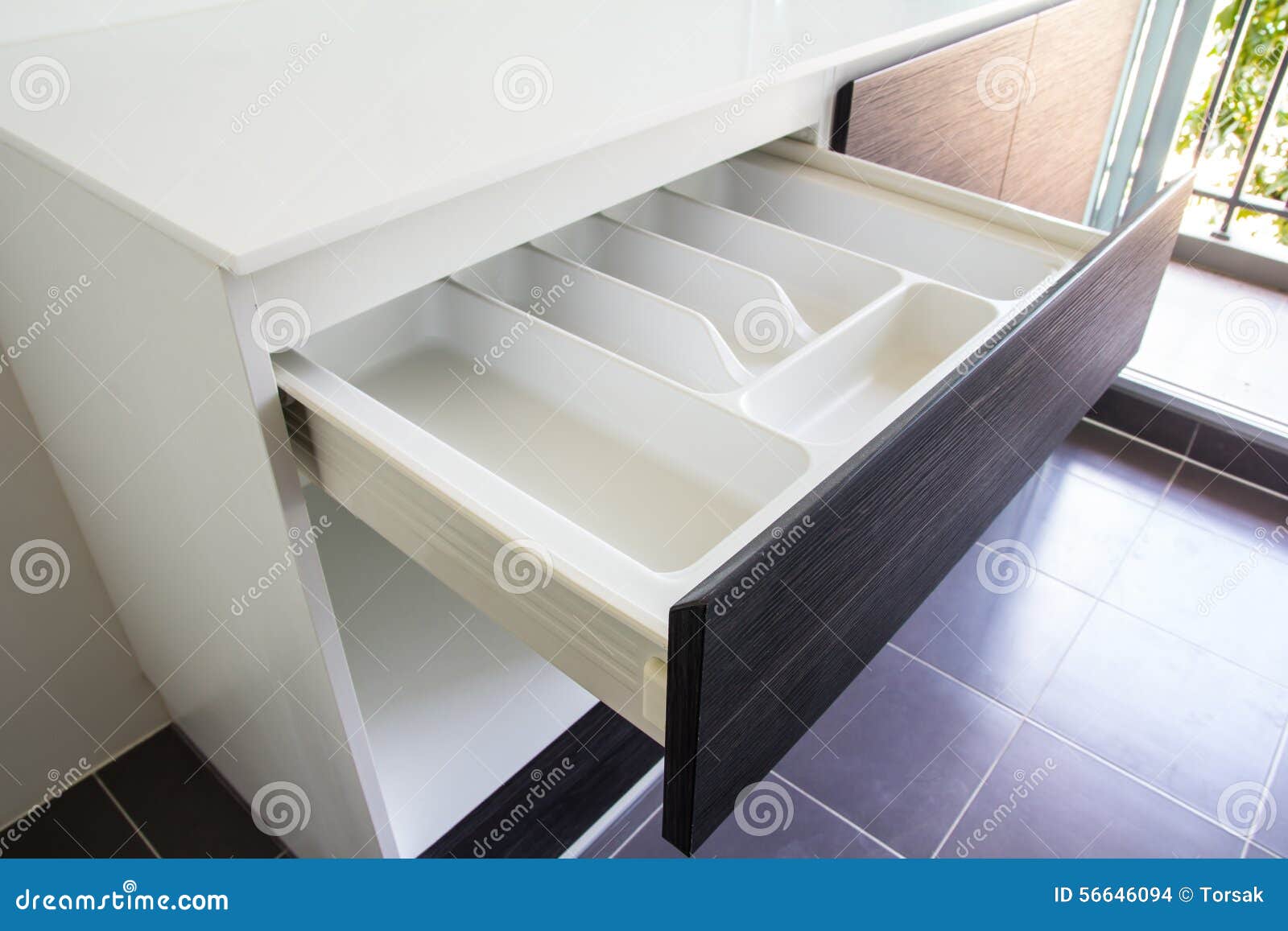 Opened white empty drawer stock photo. Image of household - 56646094
