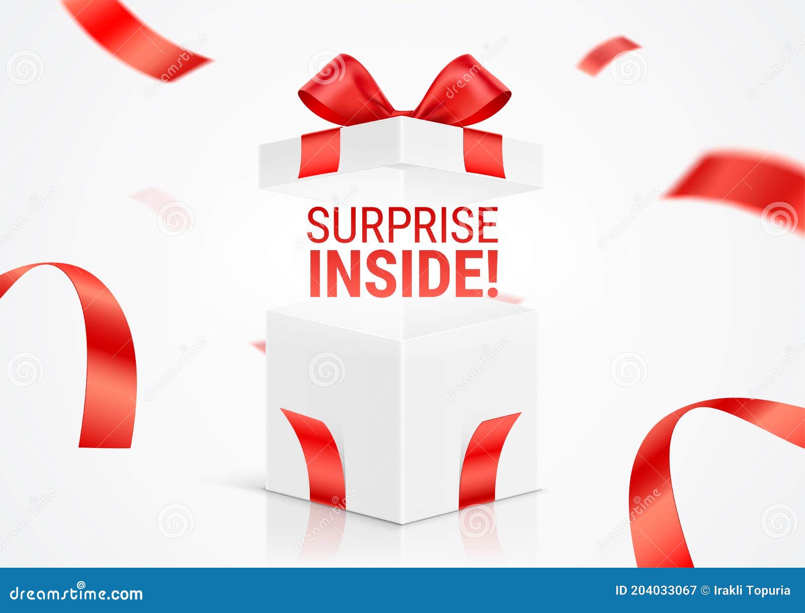 Opened White Gift Box with Surprise Inside Message Stock Vector ...