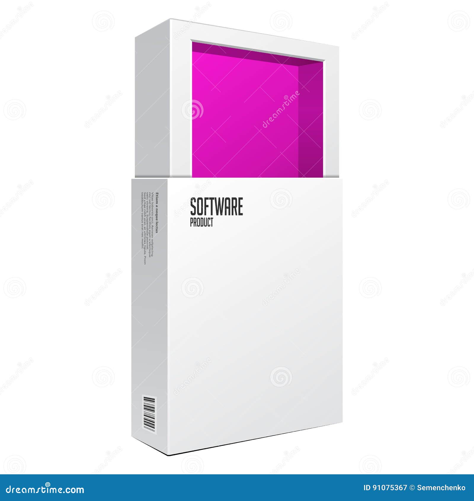 Opened White Modern Software Package Box Pink Inside for DVD, CD Disk ...