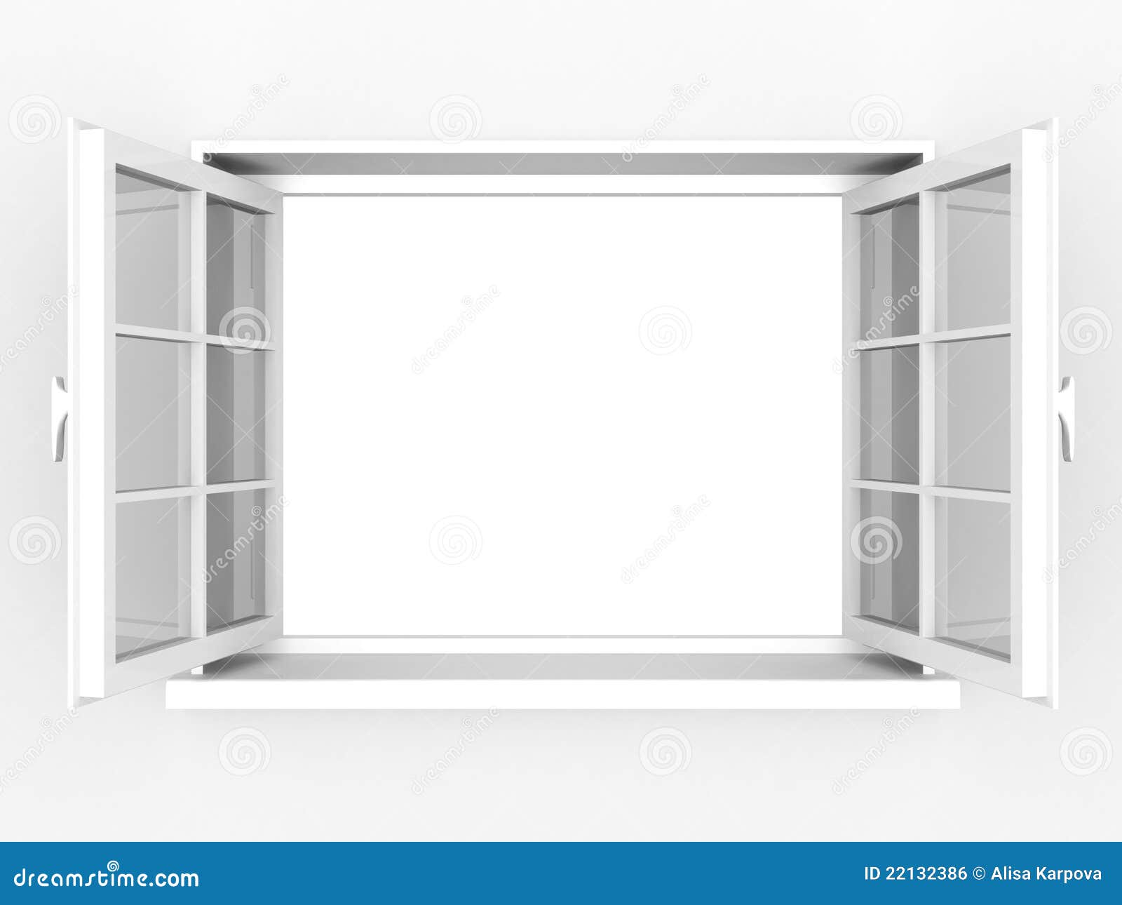 Opened White Plastic Window Stock Illustration - Illustration of layer ...