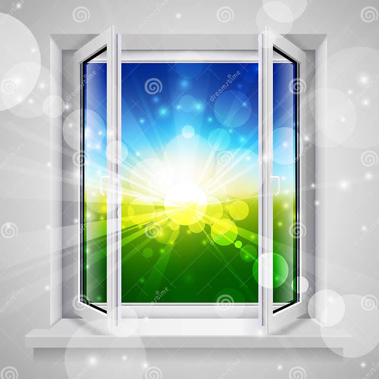 Opened window stock vector. Illustration of focus, glass - 15970971