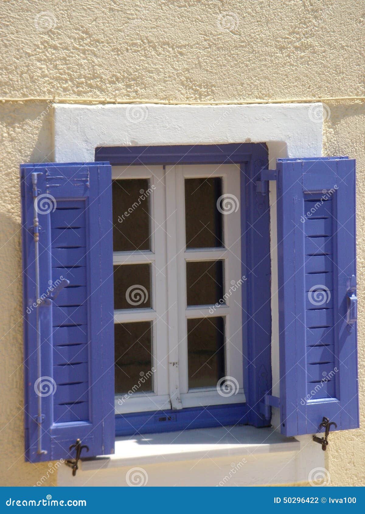 Opened Window - Blue and White. Stock Photo - Image of window, blue ...
