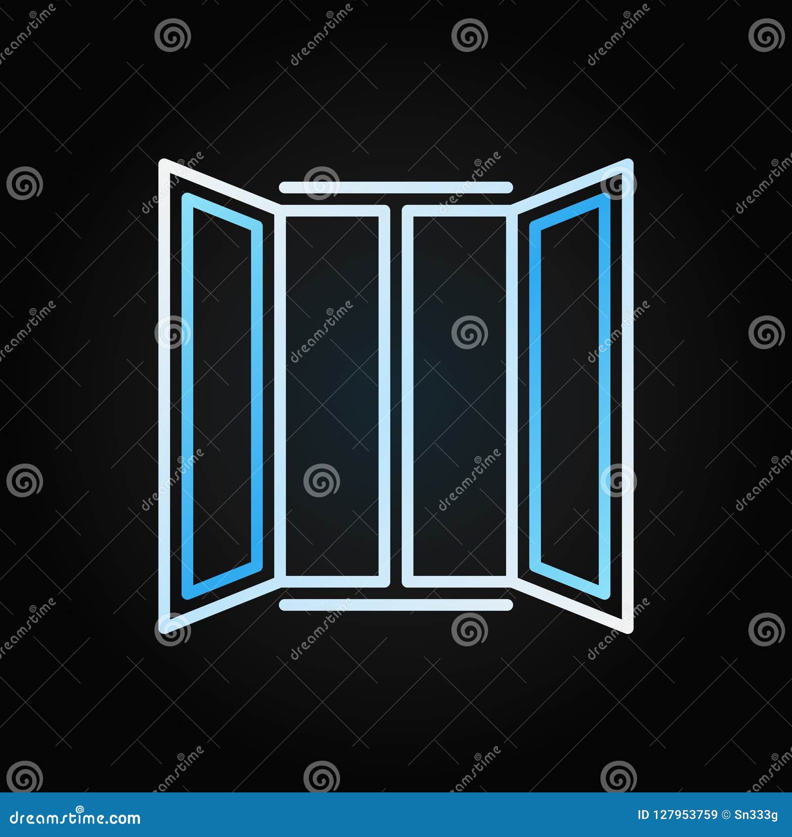 Opened Window Colored Icon in Outline Style. Vector Symbol Stock Vector ...
