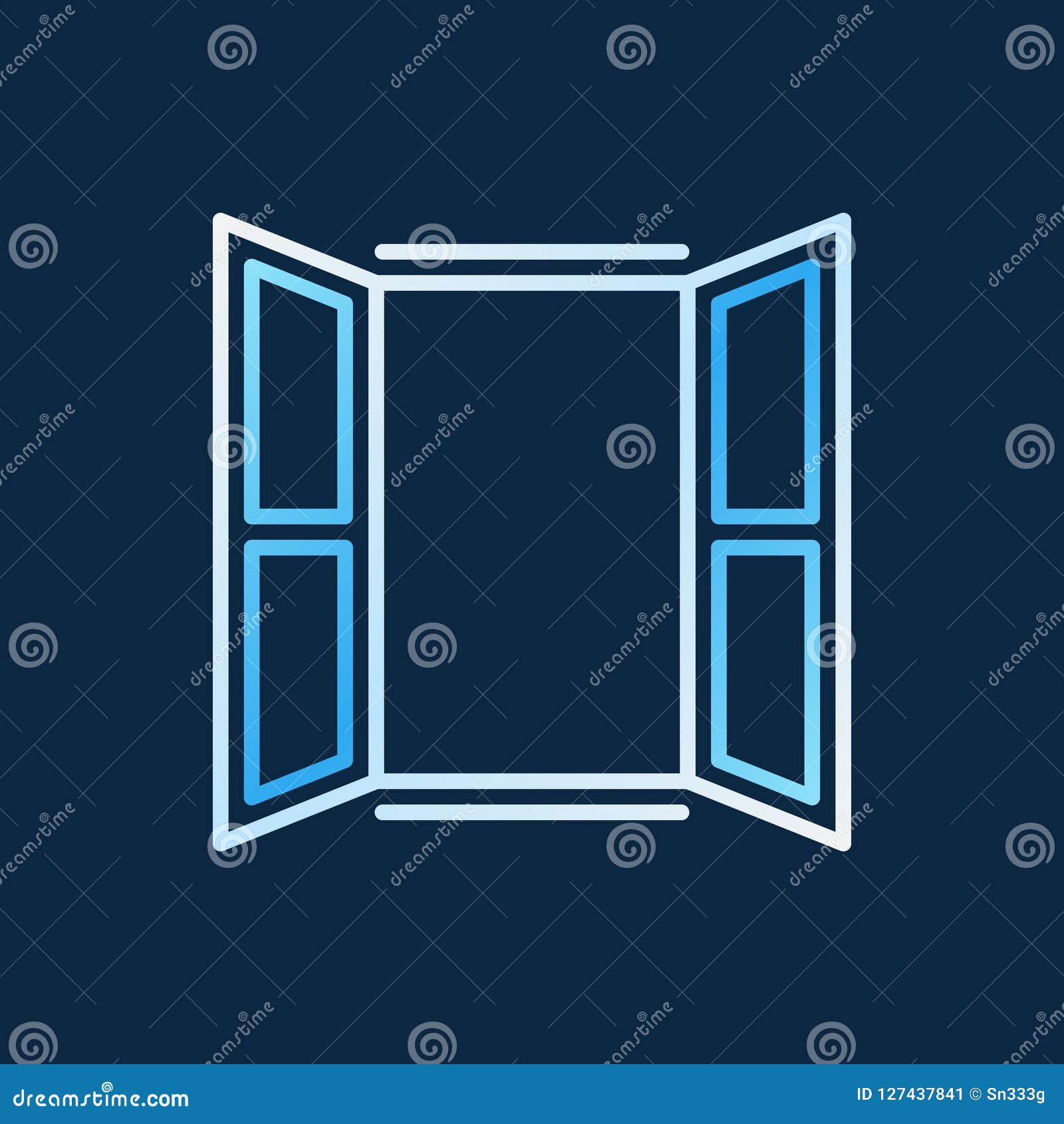 Opened Window Colored Line Icon. Vector Creative Symbol Stock Vector ...