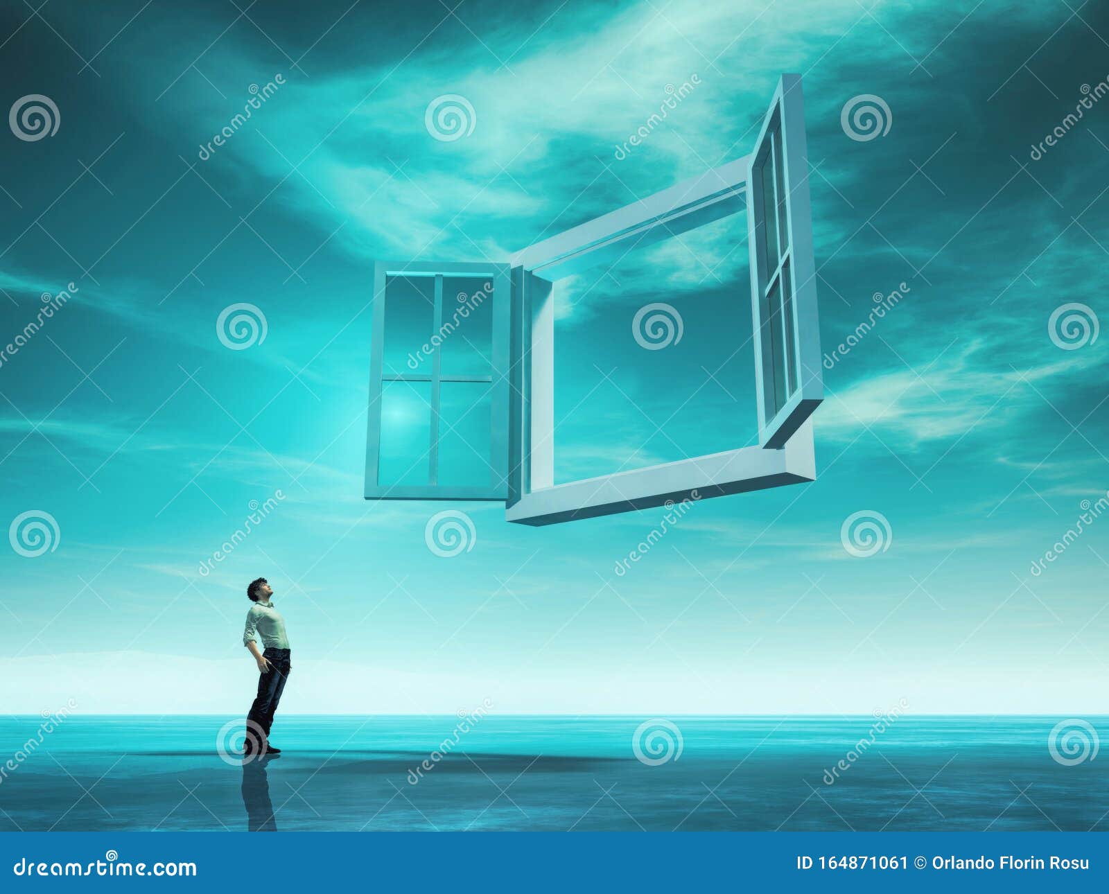 Opened window concept stock illustration. Illustration of looks - 164871061